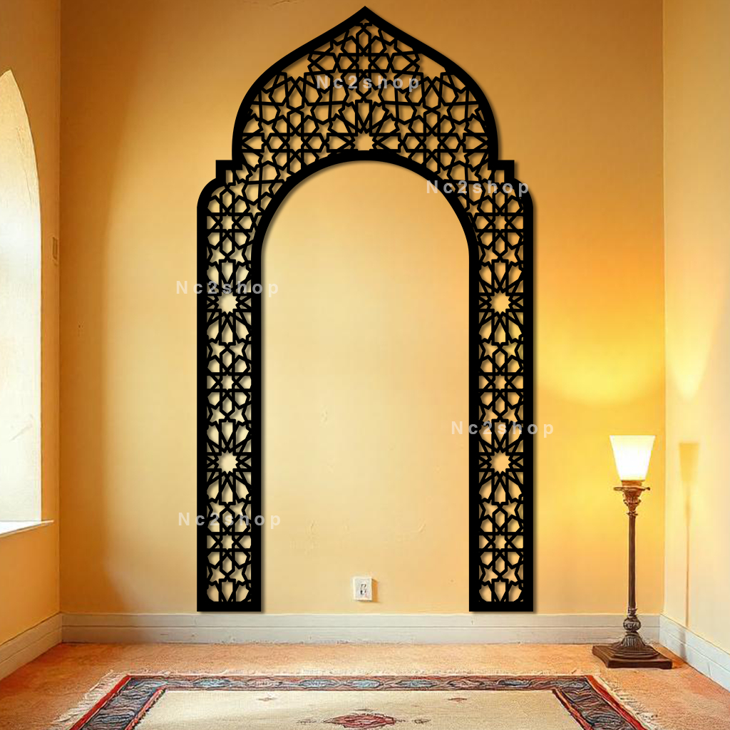 Wall decoration Calligraphy Mihrab Prayer Room Dome Wood Material ...