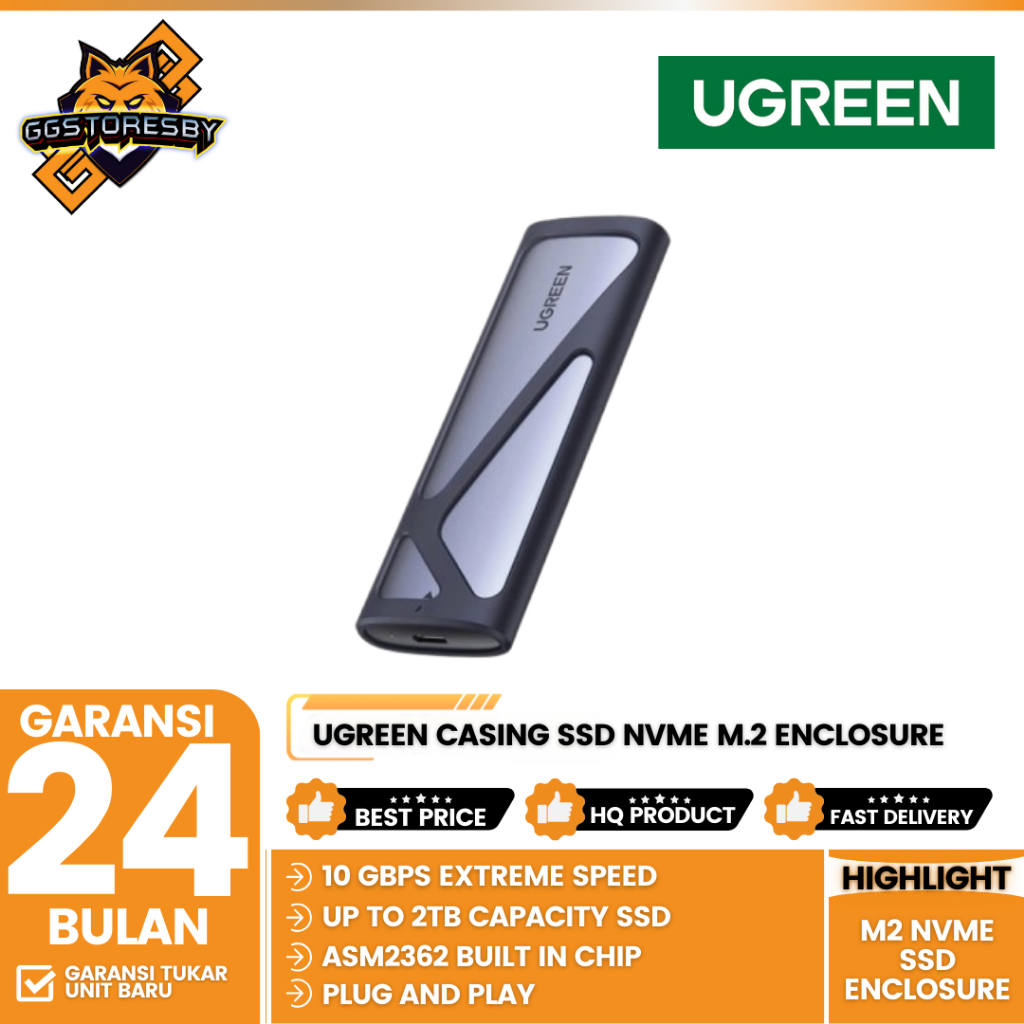 Ugreen Casing SSD NVME M.2 2230/2242/2260/2280 Enclosure | Shopee Singapore