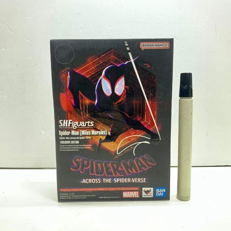 Action figure toy shf spiderman miles morales black suit spiderman ...