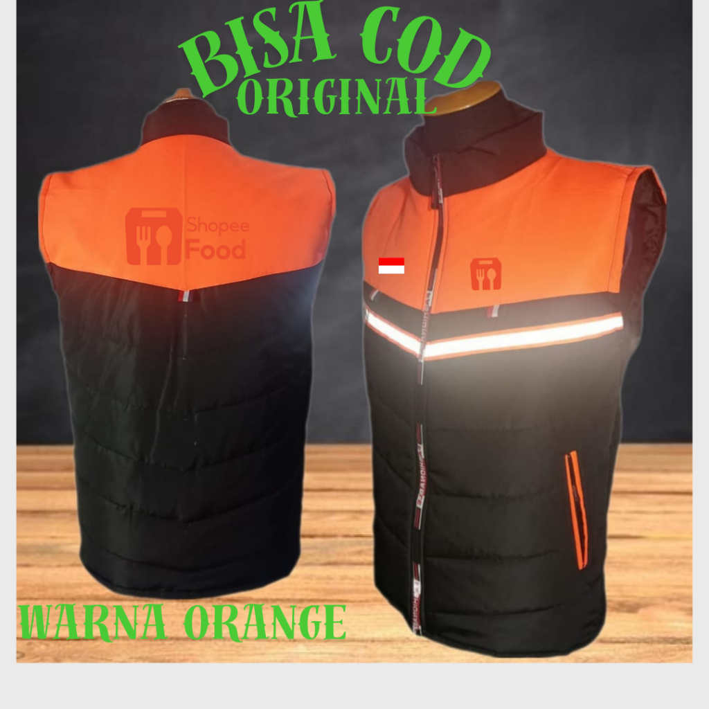Shopee Windproof Motorcycle Vest Shope Food Driver Vest Jacket can be ...