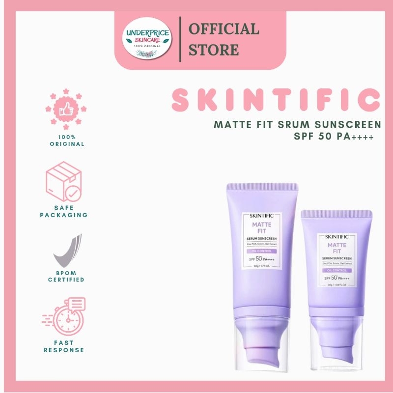 Skintific Matte Fit Serum Sunscreen SPF 50 PA ++++ 30g/50g | Shopee ...