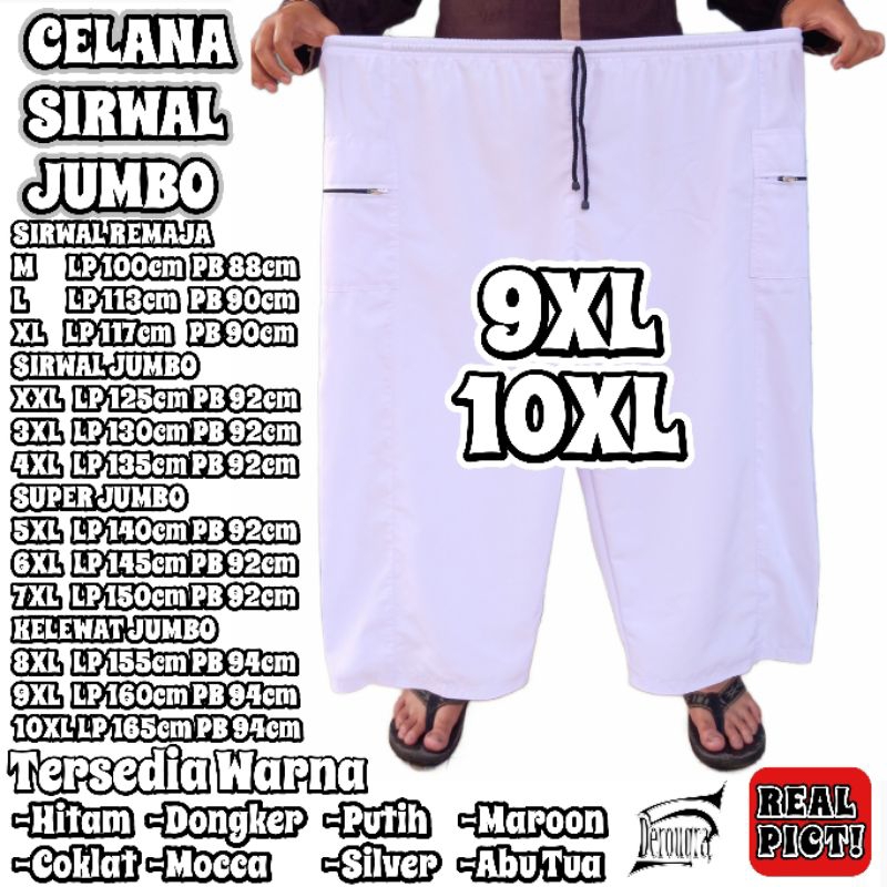 UMROH HAJJ WHITE TROUSERS JUMBO BIG SIZE FITS BB 100KG 120KG 7XL 6XL ...