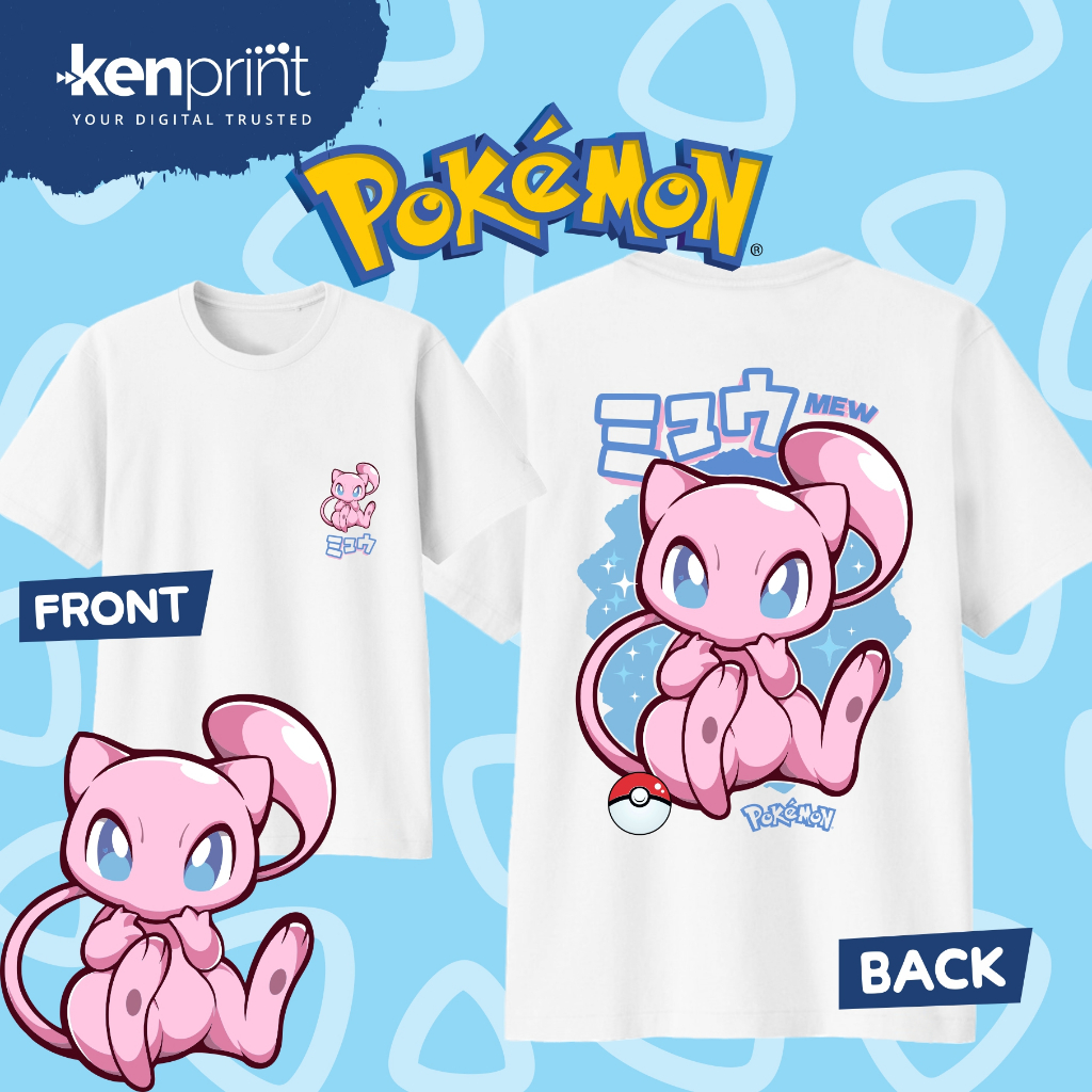 POKEMON T-shirt | MEW | NON OFFICIAL | Cotton 30's Premium - Children ...