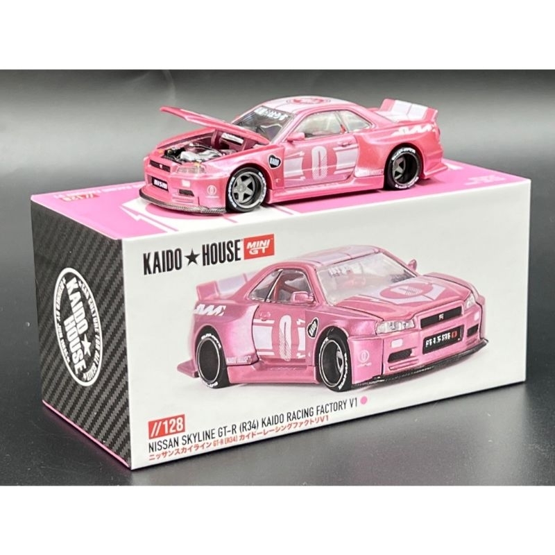 Mini GT KAIDO HOUSE 128 NISSAN SKYLINE GT-R R34 KAIDO RACING FACTORY V1 ...