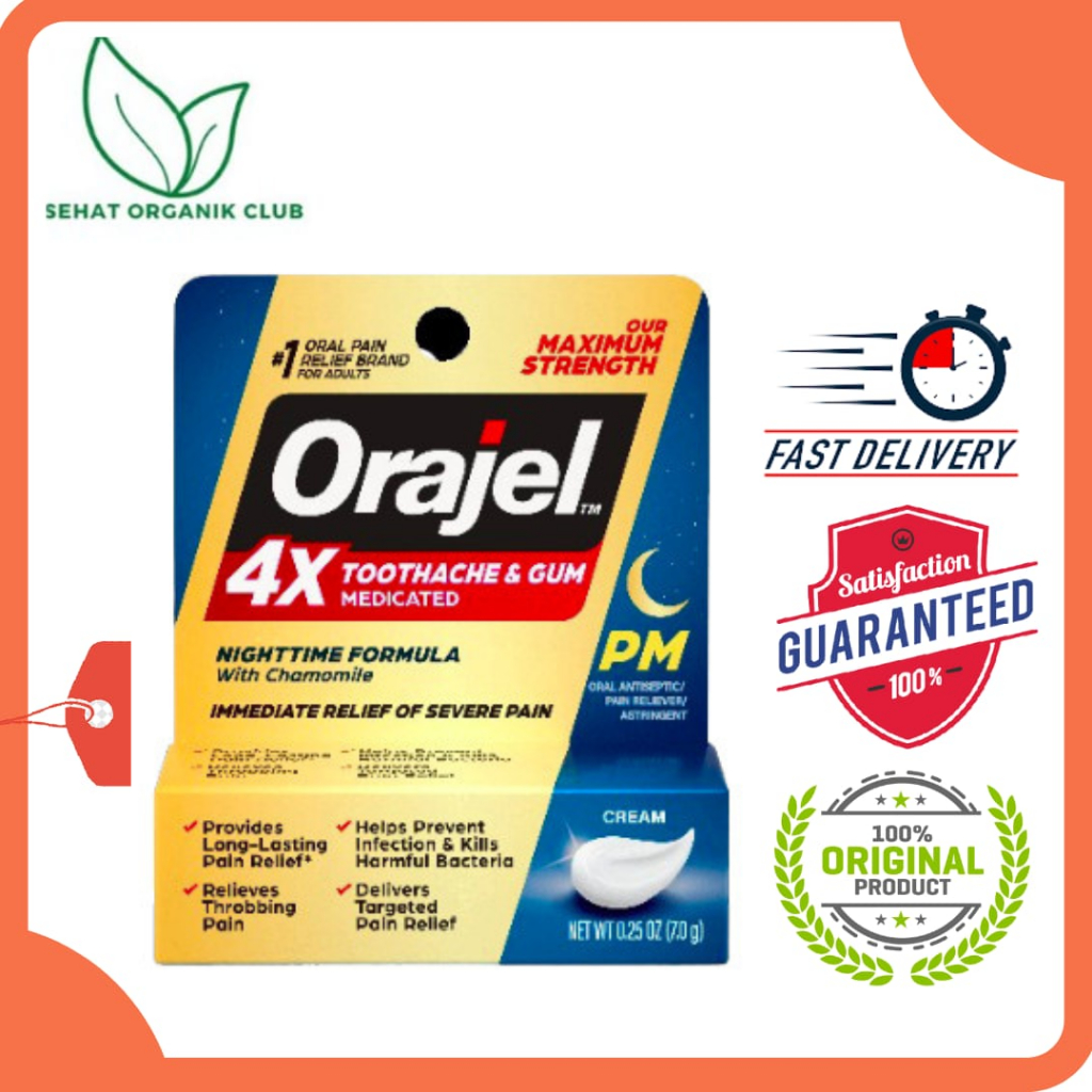 Orajel PM 4X Medicated For Toothache & Gum Cream Nighttime 7g | Shopee ...