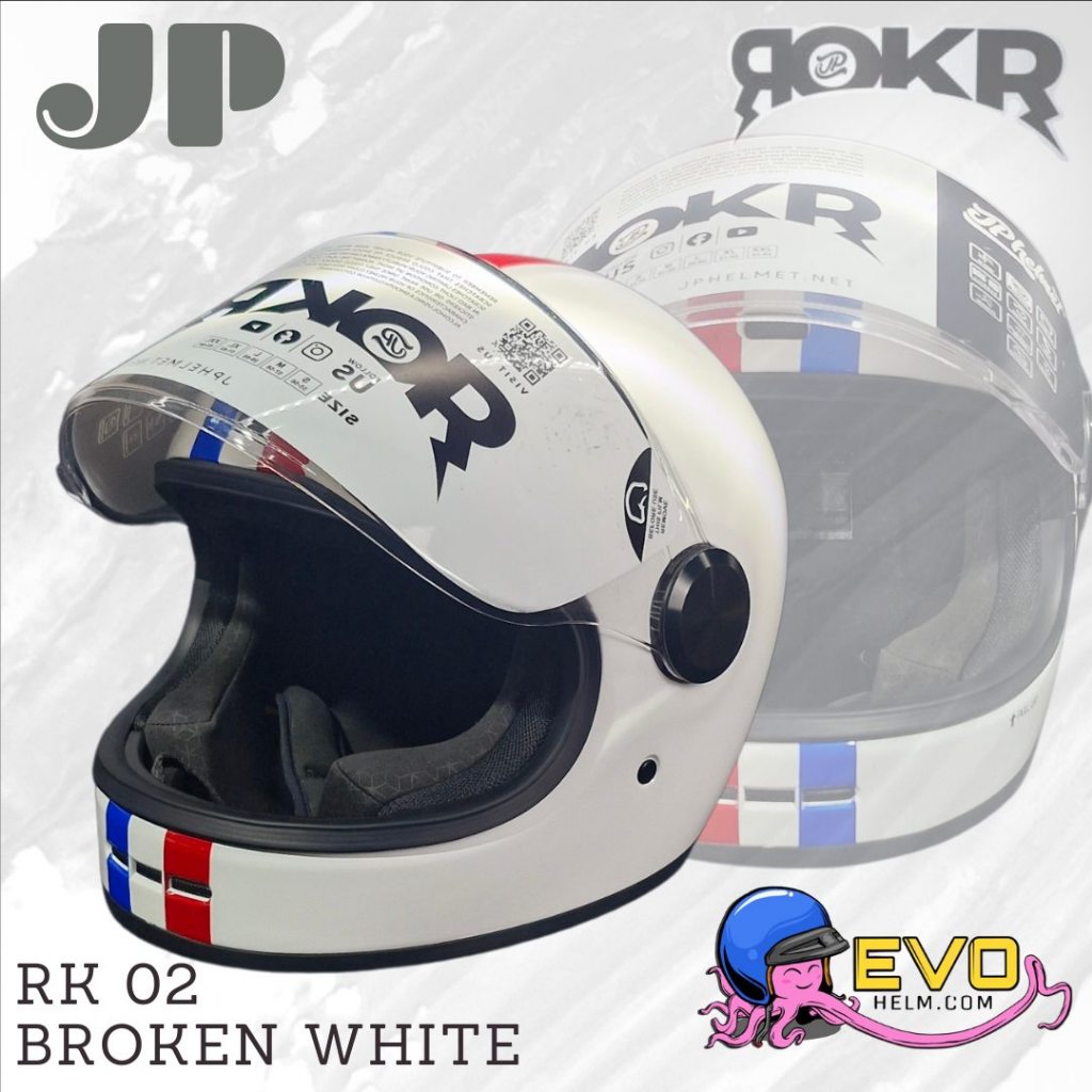 Original JPX FULL FACE HELMET (DOT), JP RETRO ROKR MOTIF HELM RK 01 ...