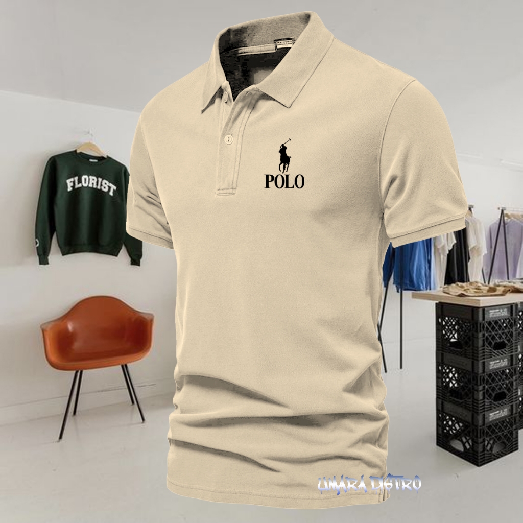 POLO collar T-Shirt Logo Polo Text Black Adult Collar T-Shirt / Wangki ...