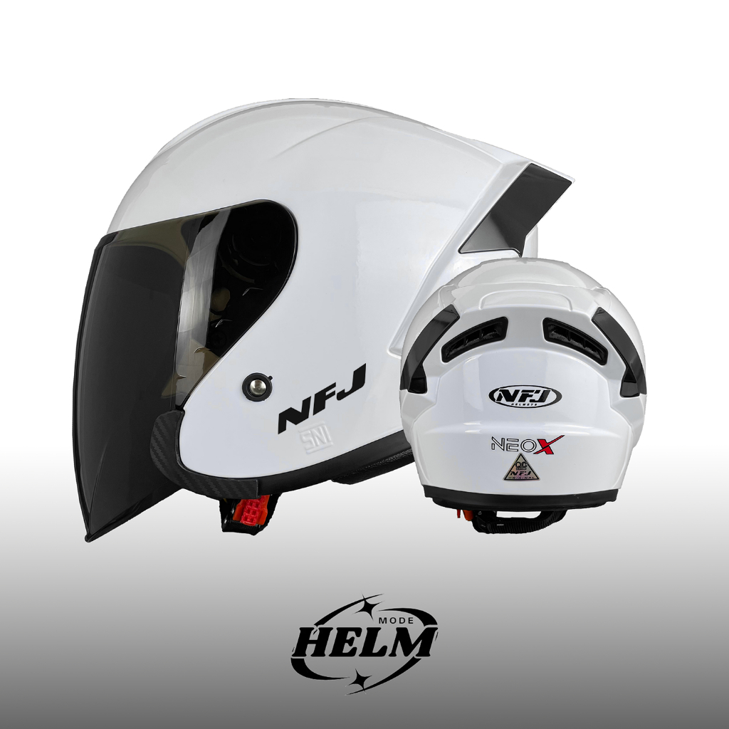 Nfj NEOX | Solid HALF FACE HELMET | Sni STANDARD SMOKE VISOR | For Adult Men and Women SNI ...