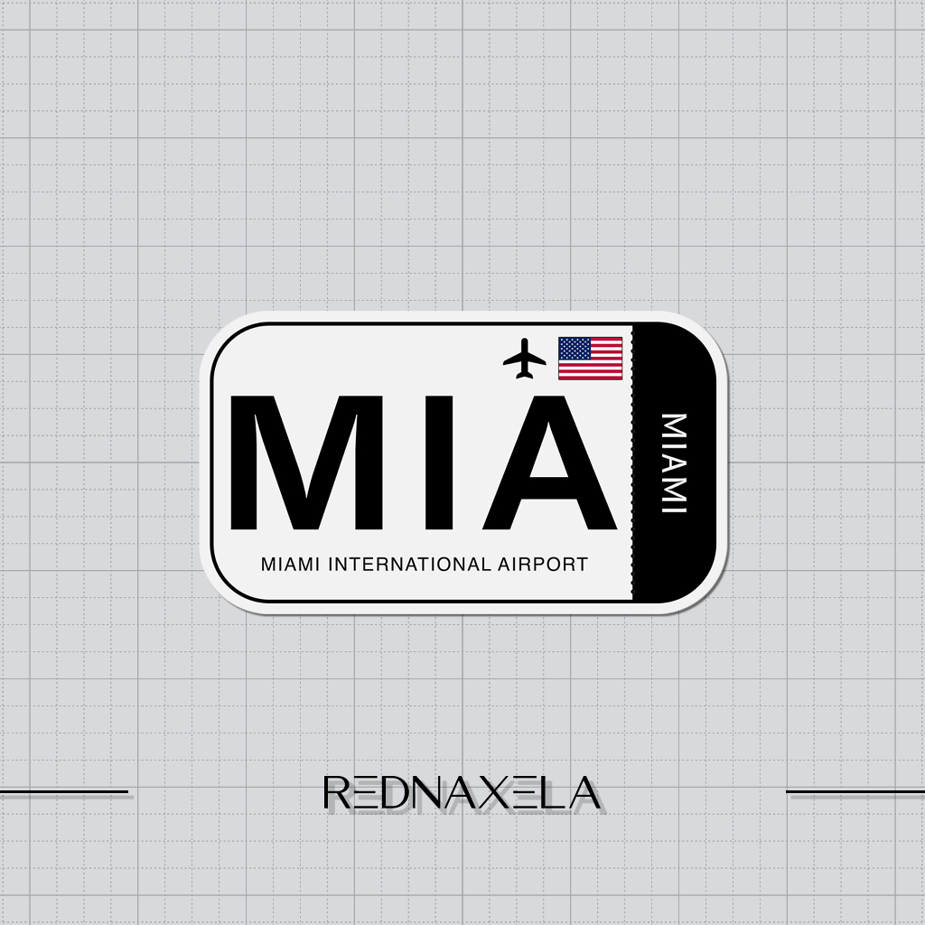 Miami International Airport Code MIA Sign Sticker Vinyl Sticker ...