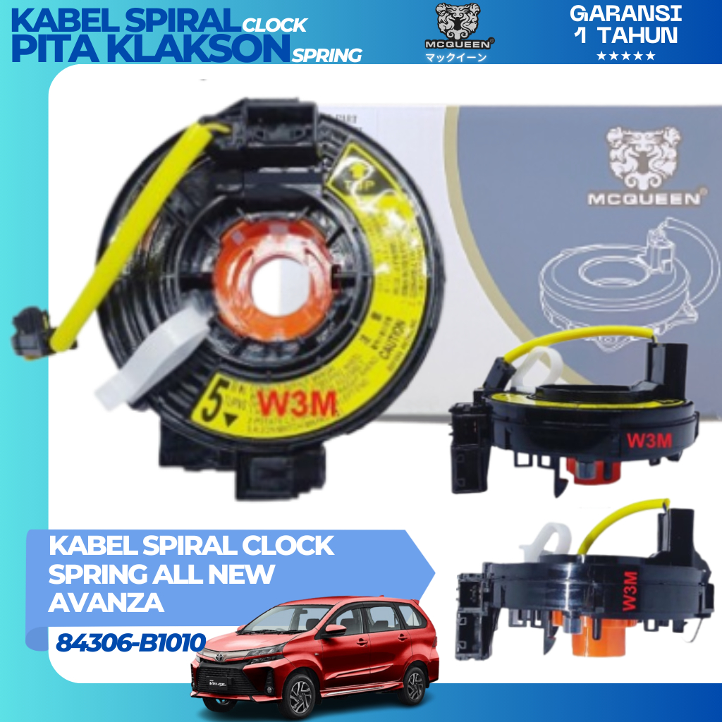 SPIRAL CABLE HORN RIBBON CLOCK SPRING ALL NEW AVANZA MCQUEEN OEM 84306 ...