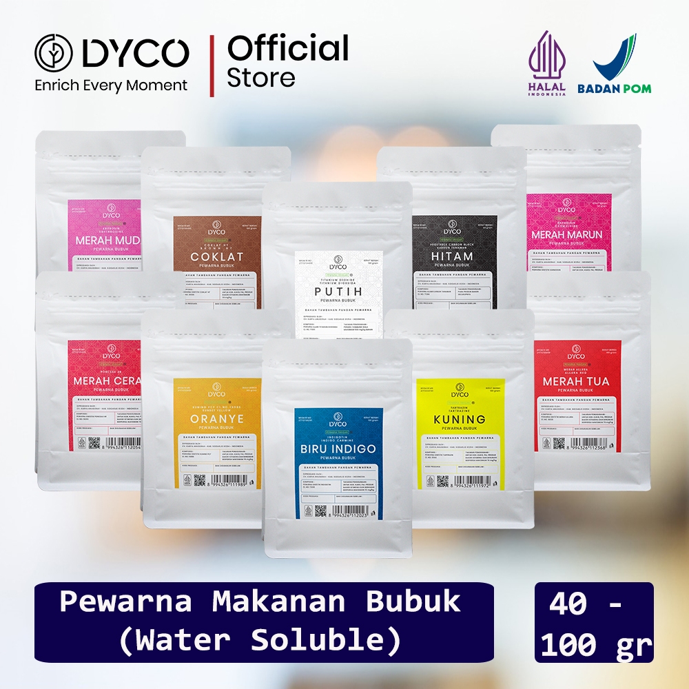 DYCO Food Coloring Cake Powder Water Soluble Pouch | Shopee Singapore