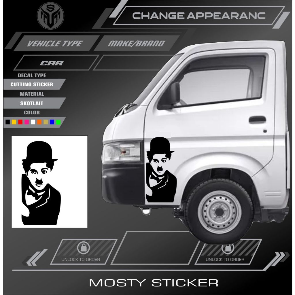 Charli chaplin vector cutting STICKER (price for 1 picis) | Shopee ...