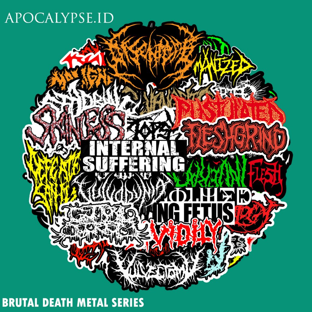 BRUTAL DEATH METAL series 1 sticker pack - DISGORGE GORGASM/ BRODEQUIN ...