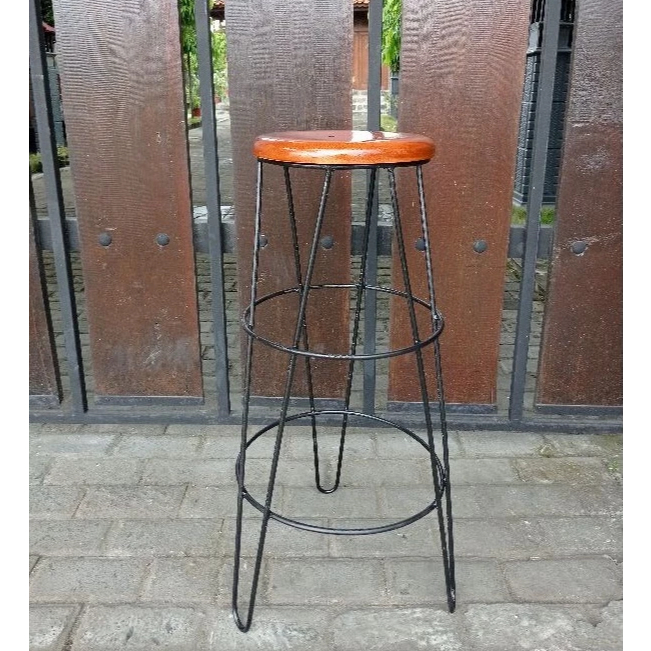 KAYU Vcs01 / MINIMALIST CHAIR / WOODEN IRON Stool / CAFE CHAIR / BAR ...