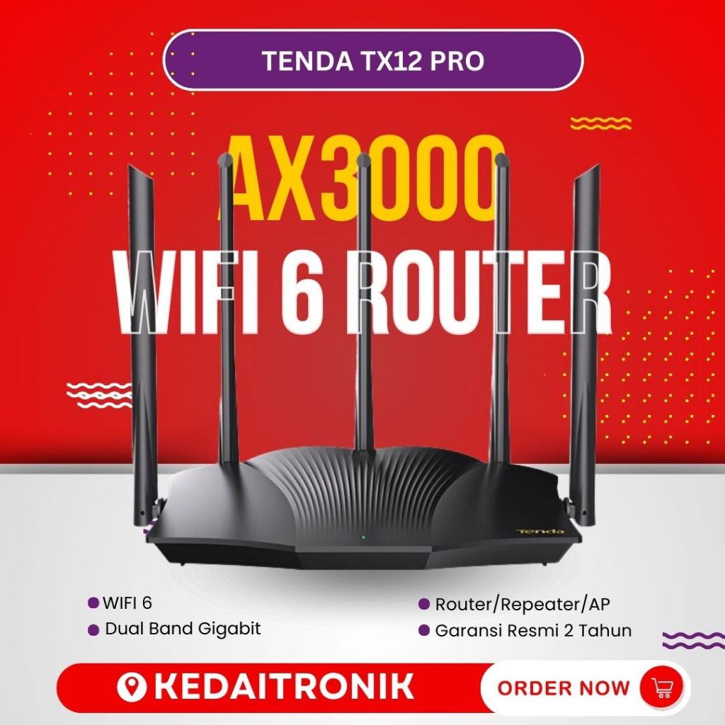 Tenda TX12 Pro AX3000 Dual Band Gigabit WiFi 6 Router Super Fast ...