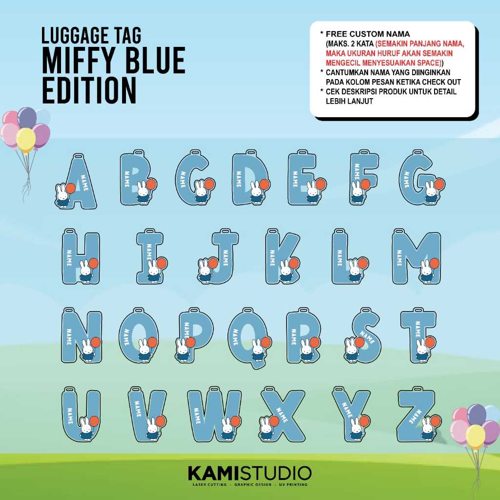 GANTUNGAN Luggage TAG MIFFY / BAG HANGER / KEYCHAIN MIFFY / KEYCHAIN ...