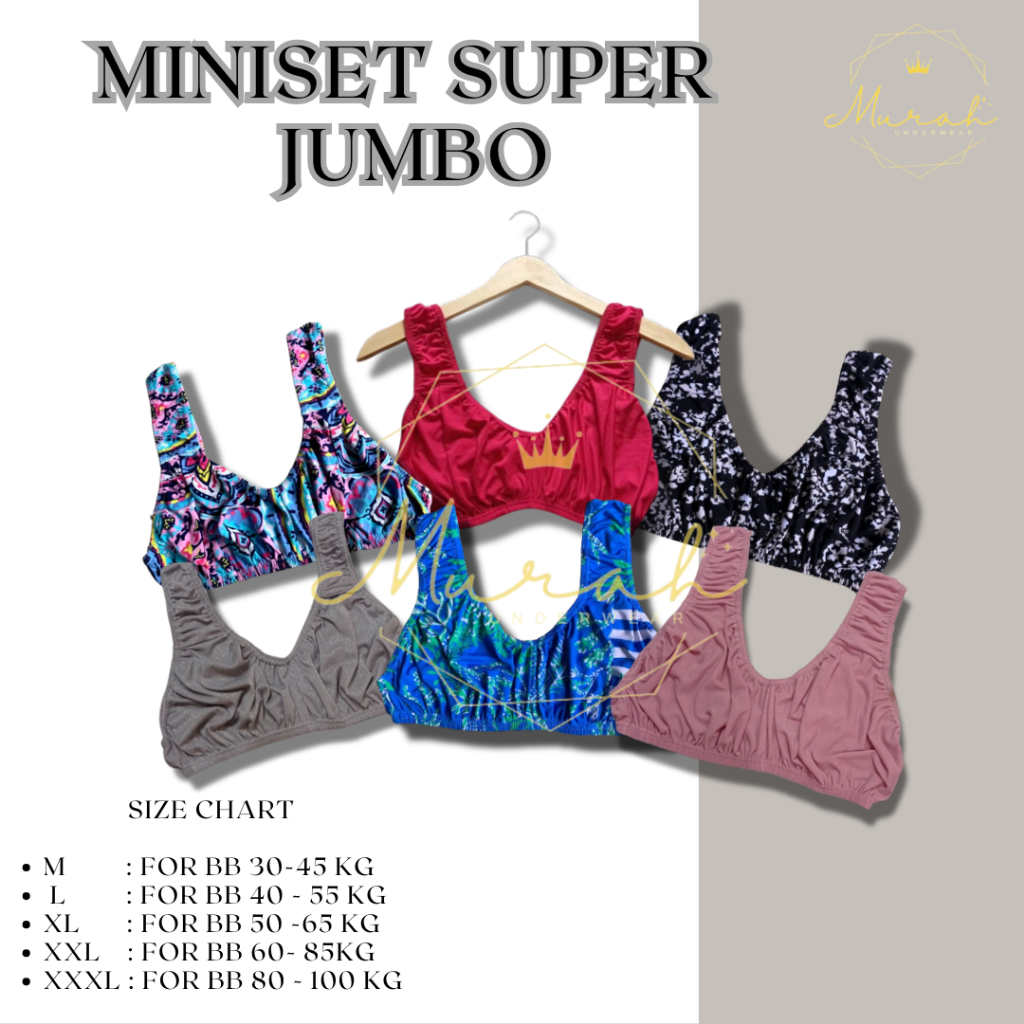JUMBO MINISET / WIRELESS FABRIC BH WITHOUT FOAM | Shopee Singapore