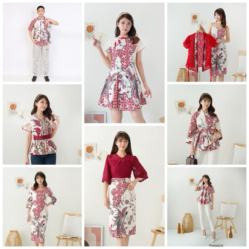 MERAH Peacock RED Chinese New Year Couple / RED qipao / Chinese New ...