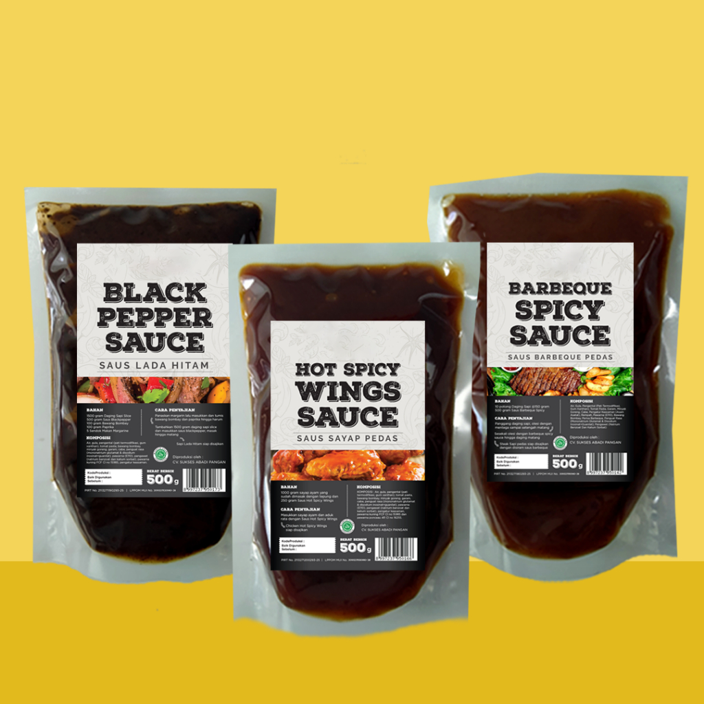Package 1 SAUCE Selerafood BBQ spicy, Blackpepper & Wings @500 gr/Pack ...