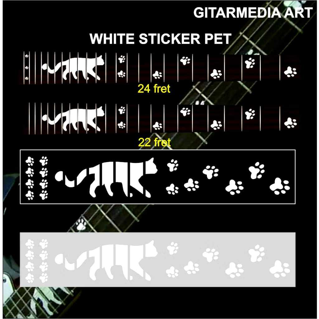 Inlay decal sticker cat lover guitar fretboard sticker cat sticker for ...