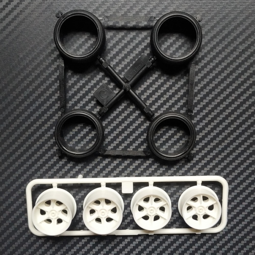 Tamiya Rim Large Tear Drop White Tire Slick - Original Loose Kit - Mini ...
