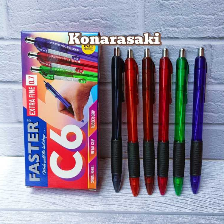 FASTER C6 spiral refill Metal Clip Ballpoint pen, contents 12 pcs 0.7 ...