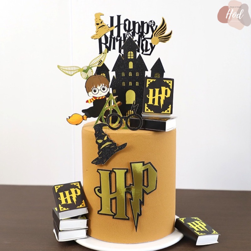 Hbd Harry Potter Topper Harpot Witch Theme Cake Decoration with happy ...