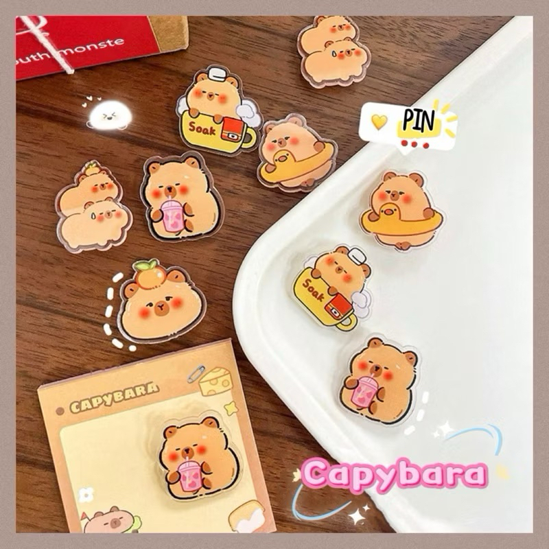 Purple BR001 Cute Brooch Capybara Edition Pin DIY Acrylic Material ...