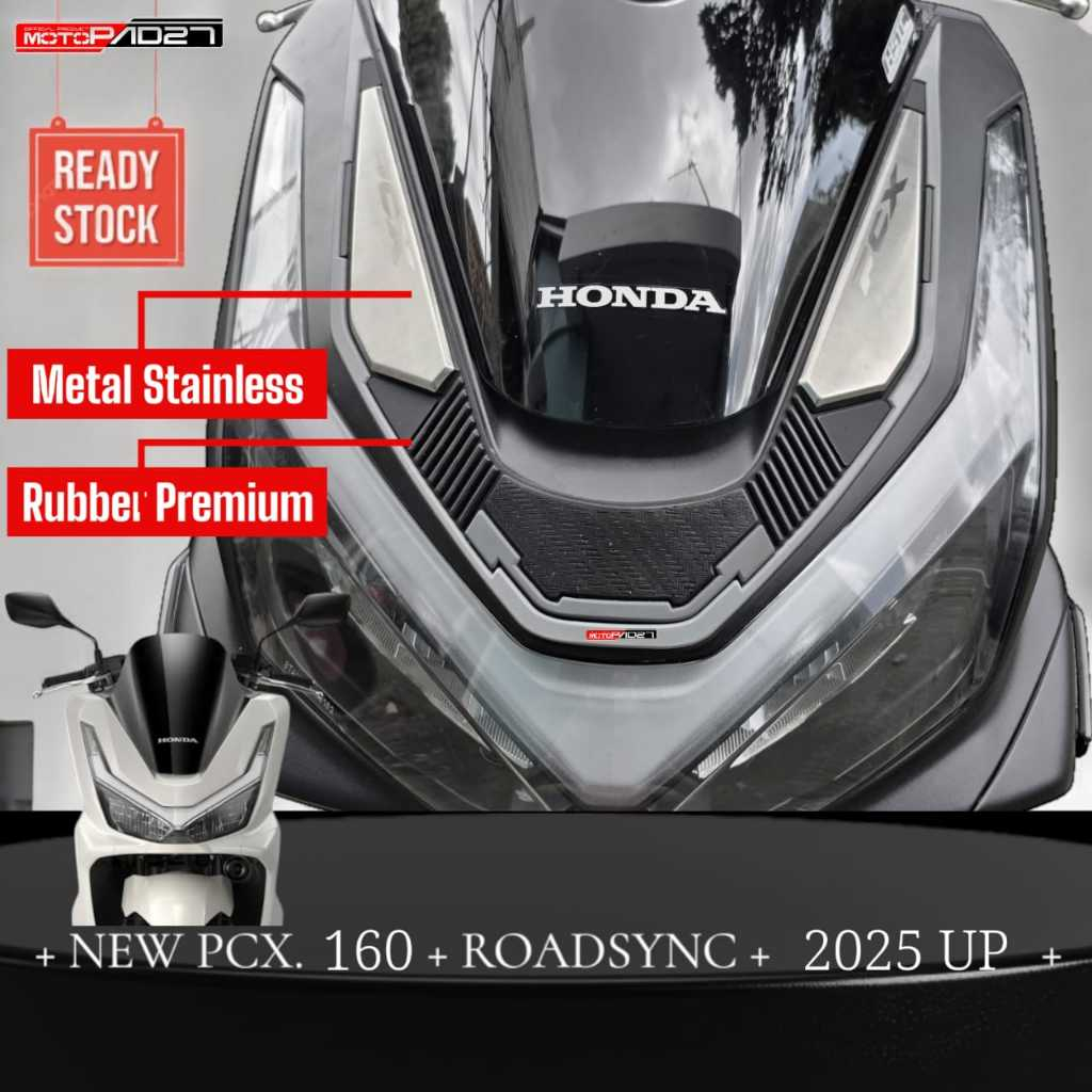 Motopad27 front shield PCX 160 RoadSync 2025 premium stainless ruber ...