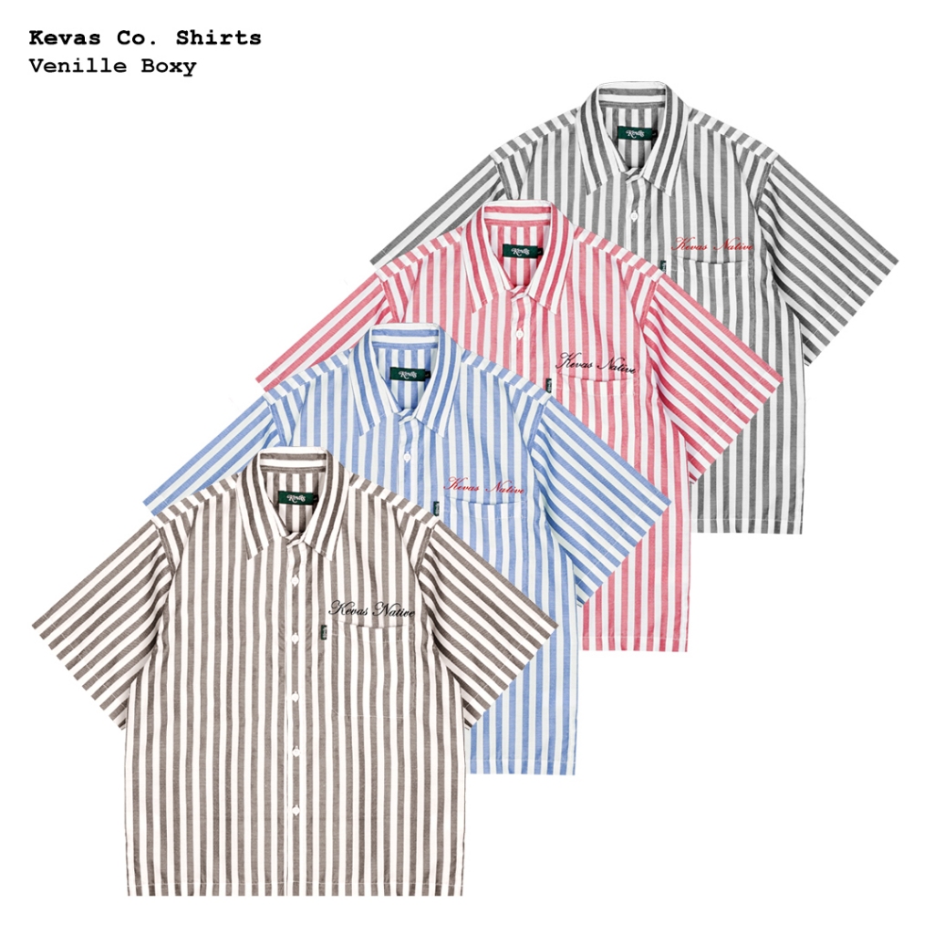 Kevas Venille Boxy Stripes Shirts | Shopee Singapore