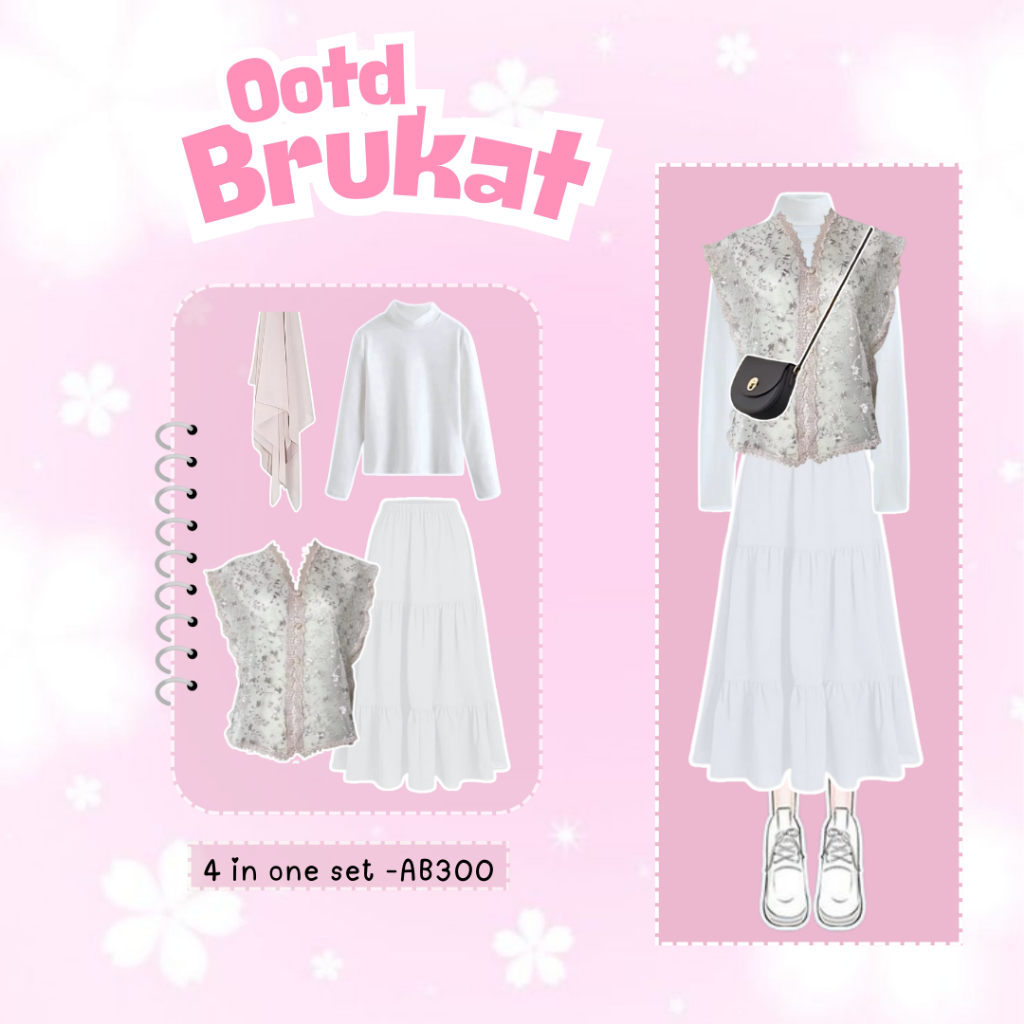 Dazzelchic 4 In 1 Set AB300 - One Set Contemporary Brukat Eid for ...