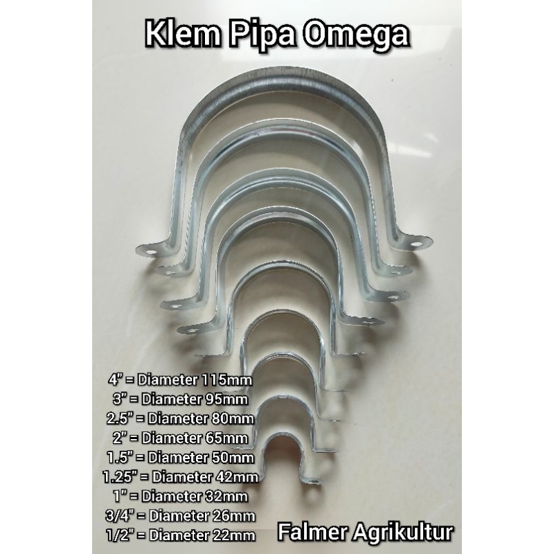 OMEGA PIPE CLAMPS 1/2" to 6" OMEGA GALVANIZED | Shopee Singapore