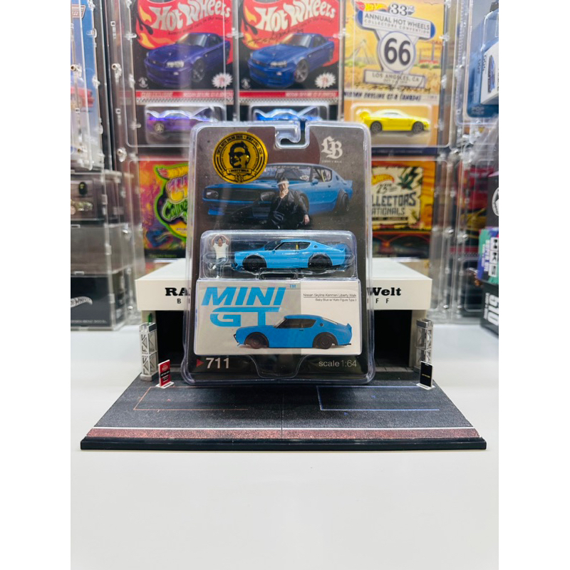 Mini GT No 711 Nissan Skyline Kenmeri LBWK Baby Blue w/ Kato Figure ...