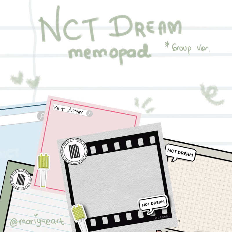 Mariyaeart - NCT Dream Memo sheet | Nct dream memopad kpop korean book ...