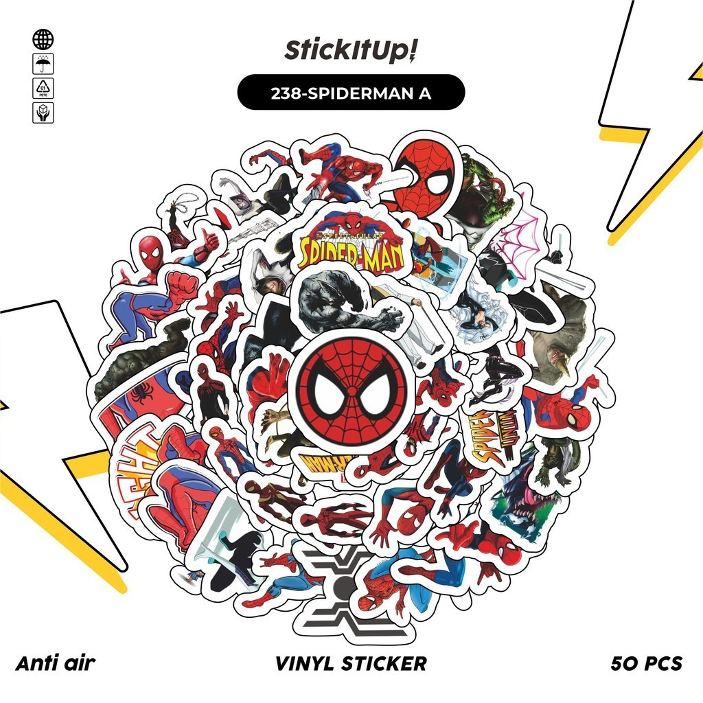 HP 50 Pcs Sticker Pack Marvel Spiderman Series Cute Aesthetic Vinyl ...