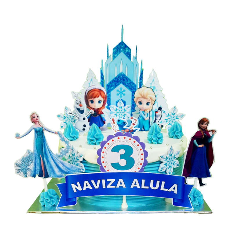 Frozen birthday cake Topper, ana elsa's birthday Topper | Shopee Singapore