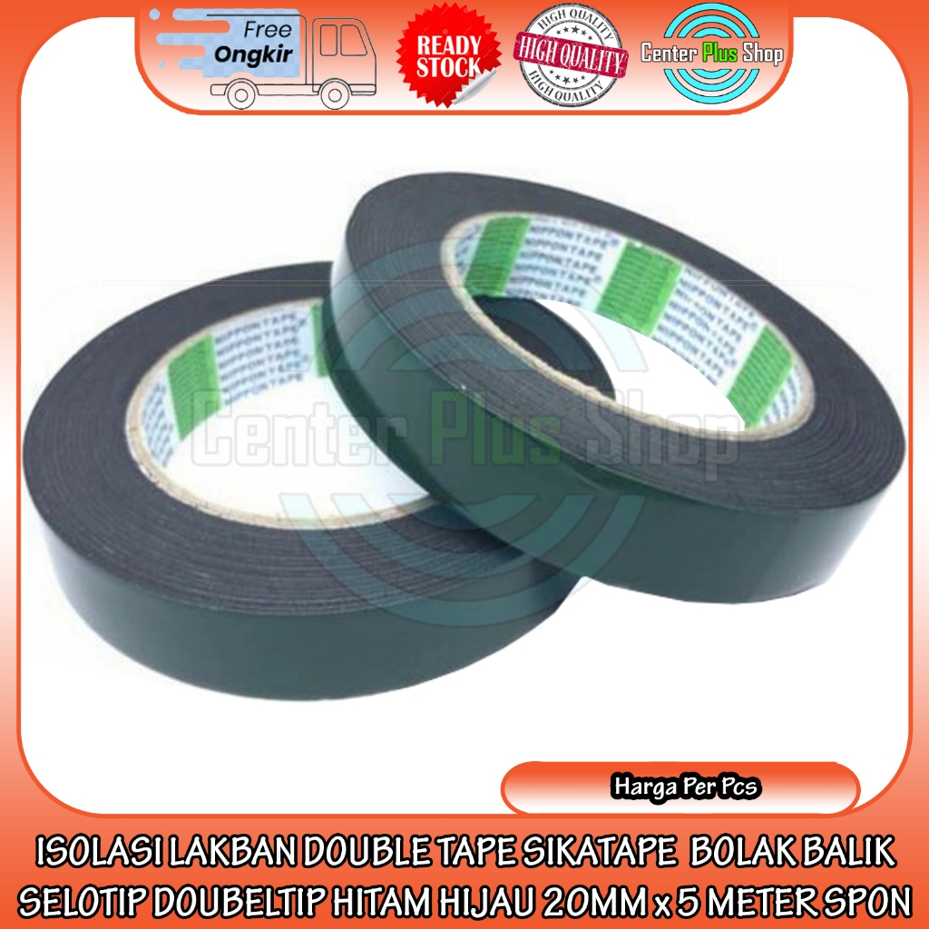 HIJAU Solatip Green Duct Tape Double Tape Foam Foam 20 Mm 5 Meter 5m ...