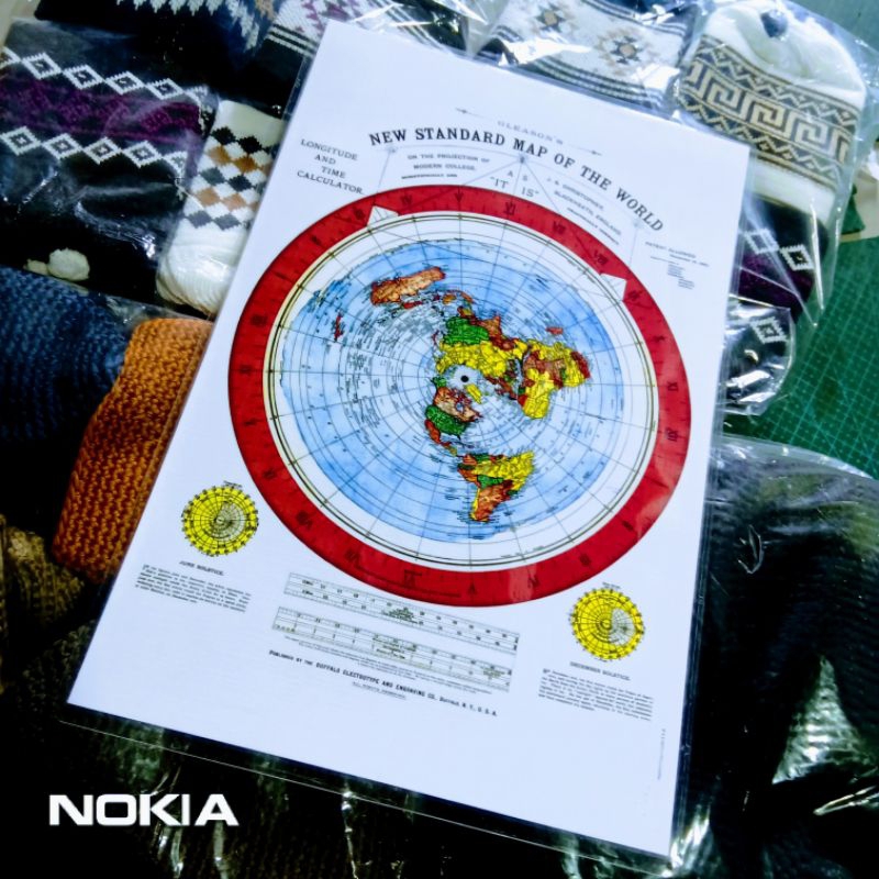 Hd Flat Earth Map FlatEarth Gelaston's Map FE Azimuthal Reversible ...