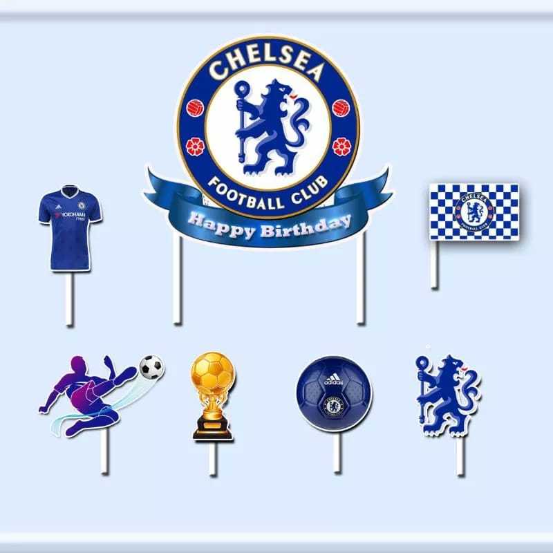 Chelsea FC Theme Birthday cake topper cake topper | Shopee Singapore