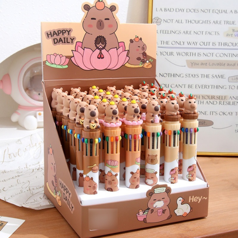 HS- CAPYBARA 10 COLOR PEN | CAPYBARA COLORFUL PEN | CAPIBARA | CAPYBARA ...