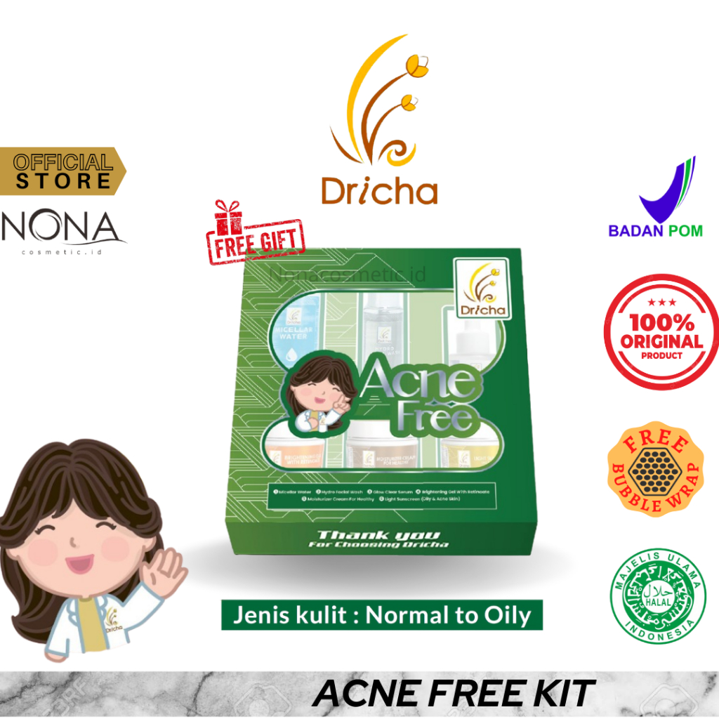 Dricha ACNE FREE KIT PACKAGE for post-removal treatment of fairy cream ...