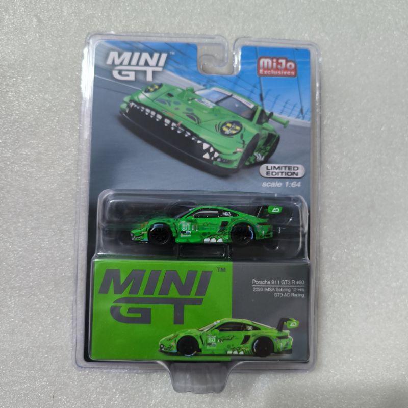 Mini GT 713 MIJO PORSCHE 911 GT3 R 80 GTD AO RACING 2023 IMSA SEBRING ...