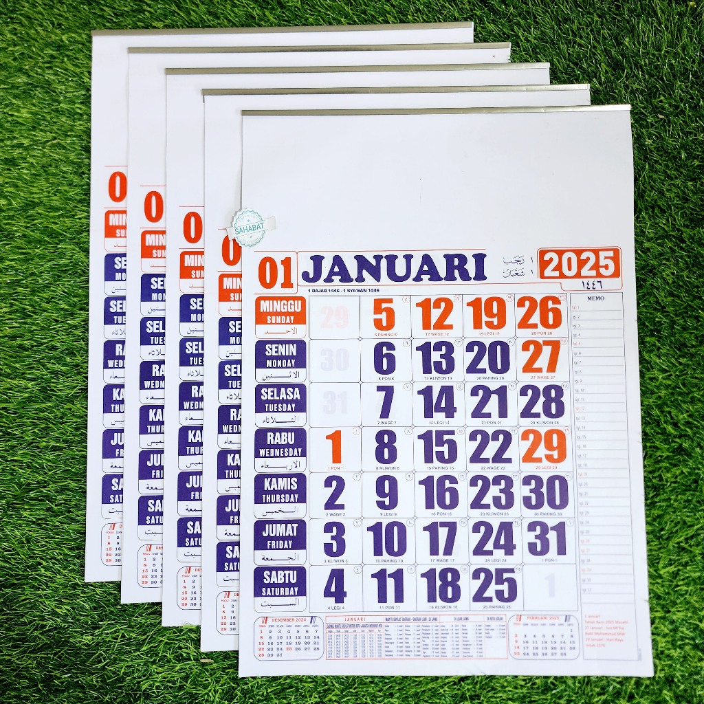 2025 STANDARD WORK CALENDAR / 2025 WALL CALENDAR | Shopee Singapore