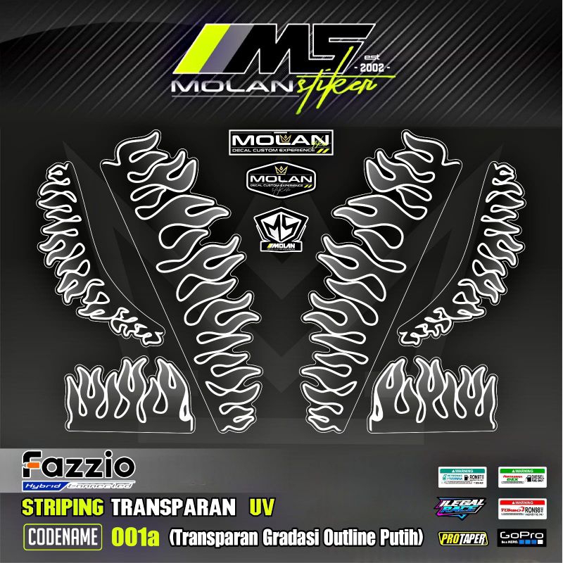 Decal Sticker Striping Transparent Variations Uv Fazzio Fire Fazzio ...