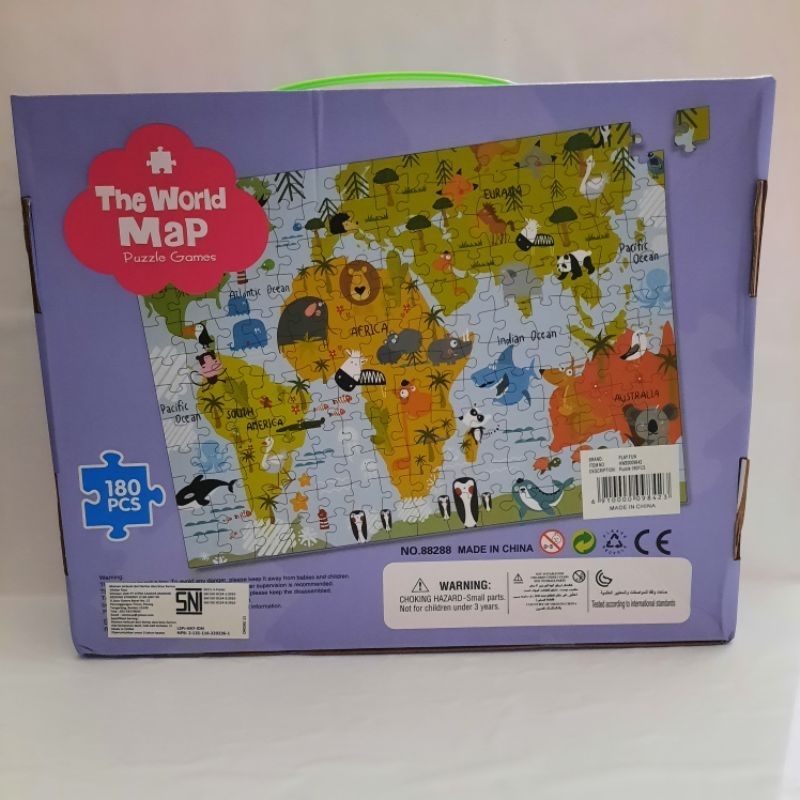 The World Map/World Map Puzzle Educational Toy (180 pcs) | Shopee Singapore