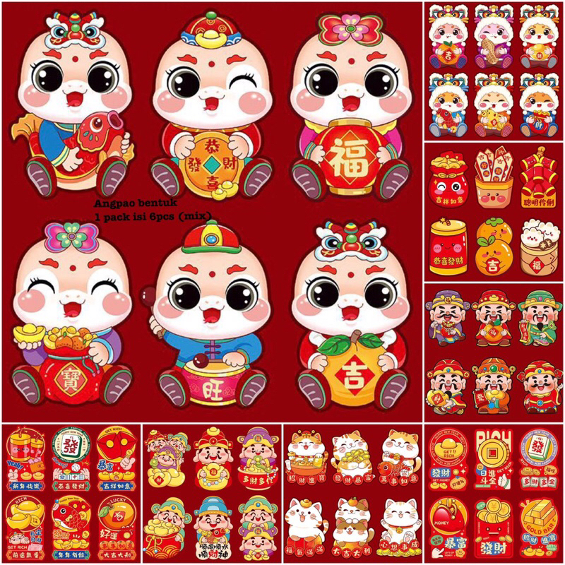 MERAH Snake angpao 2025 3D / angpao CNY SNAKE 2025 / HONG BAO SNAKE ...
