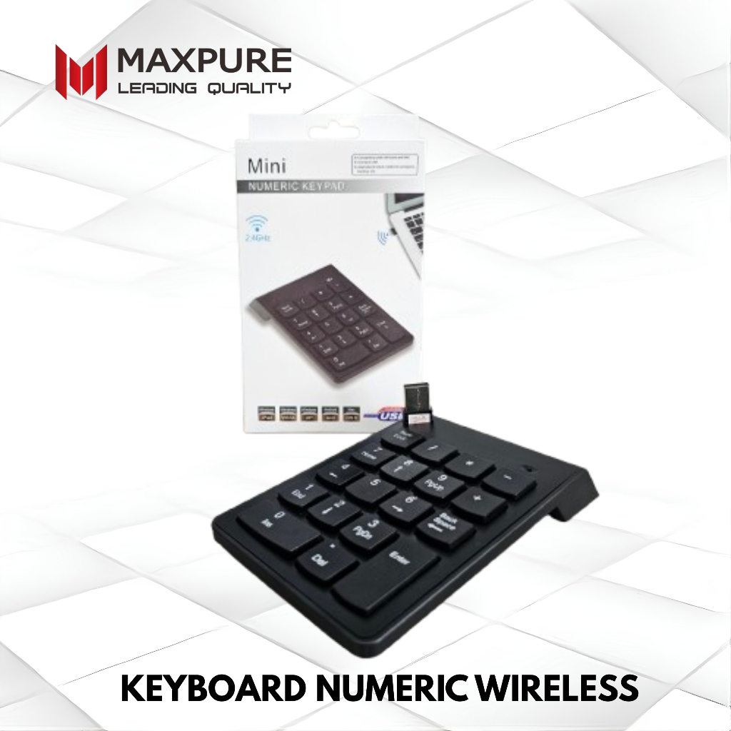Wireless Numeric Keypad 2.4Ghz Numpad Portable 10 Meter Plug n Play Number Keyboard | Shopee ...