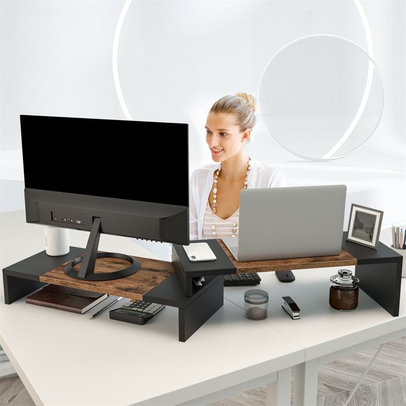 Monitor table Monitor Stand adjustable length and angle | Shopee Singapore