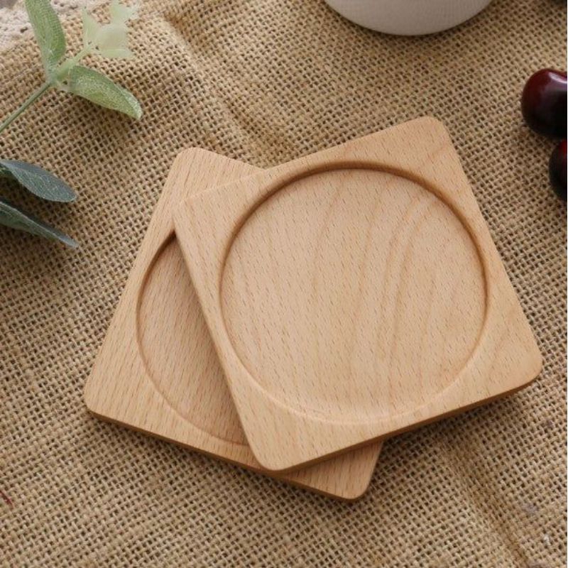 KAYU Wooden GLASS COASTER BOX AESTHETIC WOODEN COASTER | Shopee Singapore