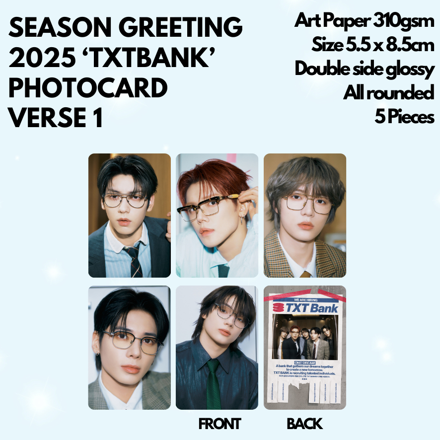 [KUKIRA] Photocard Tomorrow TXTBANK Season Greeting 2025 Soobin Yeonjun Beommiyu Taaehyun ...